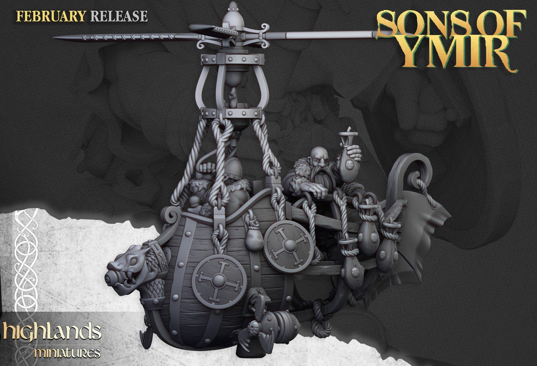 Sons of Ymir - Dwarf Flying Machine by Highlands Miniatures - Etsy