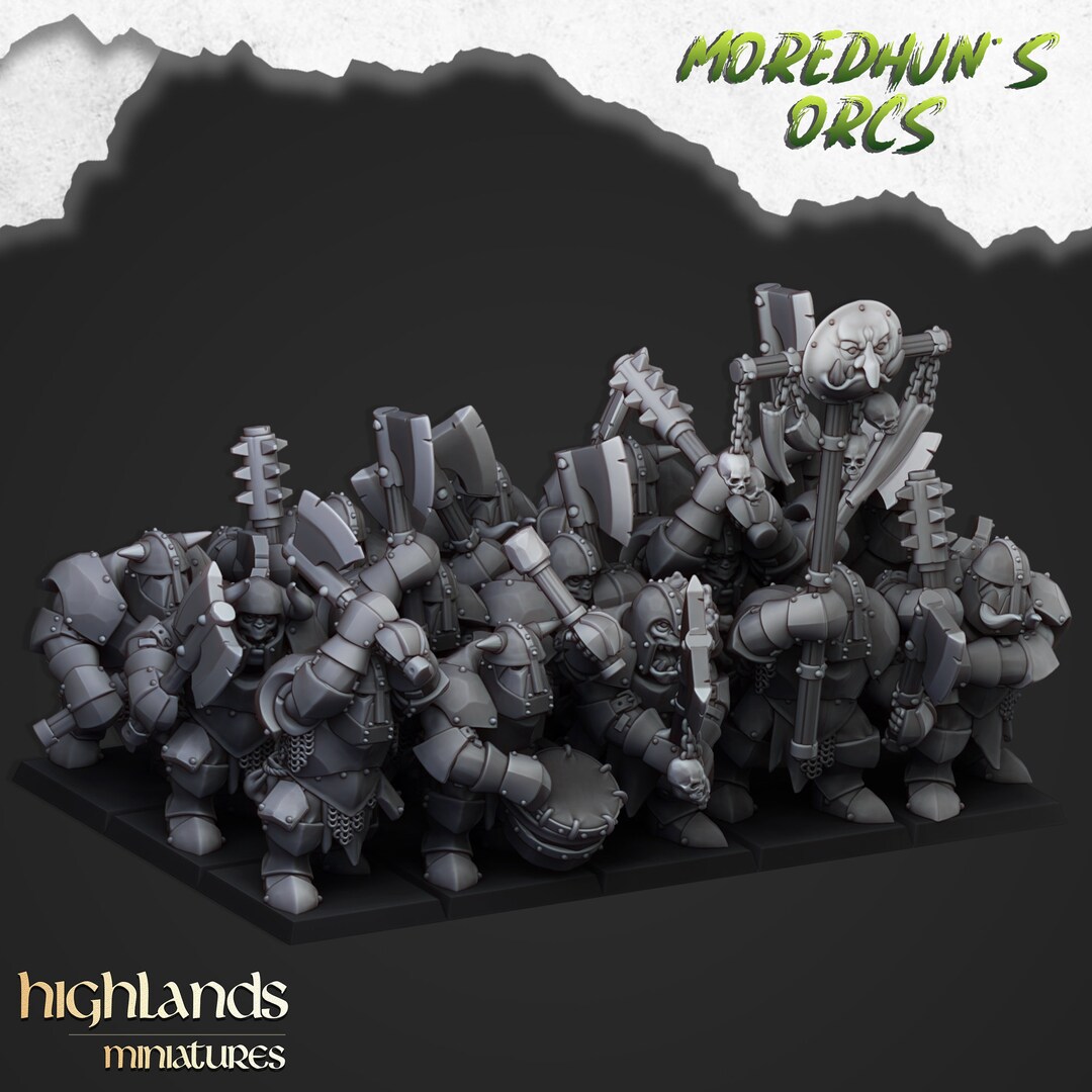 Moredhun's Orcs - Armored Orc Warriors Unit by Highlands Miniatures - Etsy