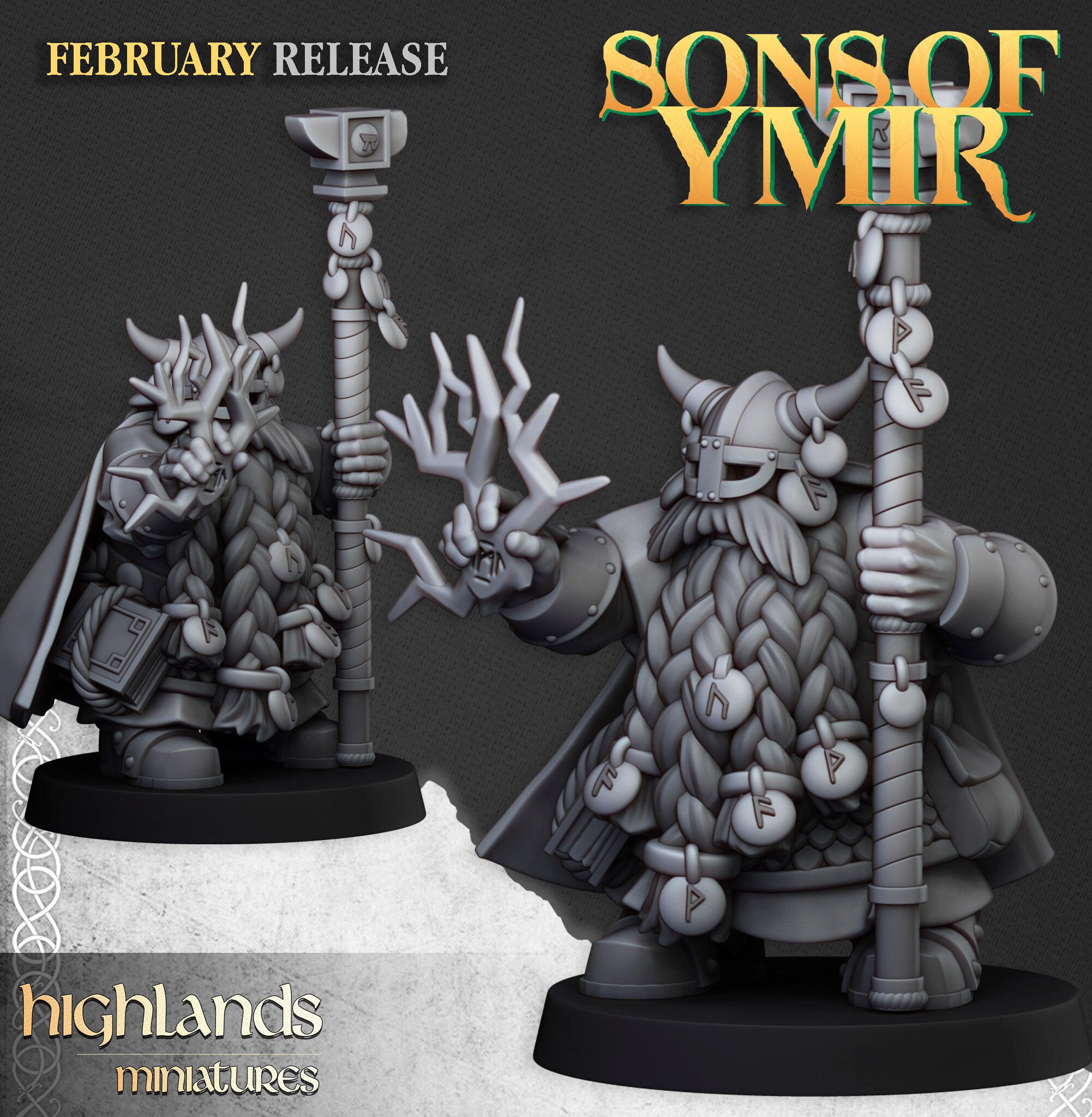 Sons of Ymir - Dwarf Runemaster by Highlands Miniatures - Etsy