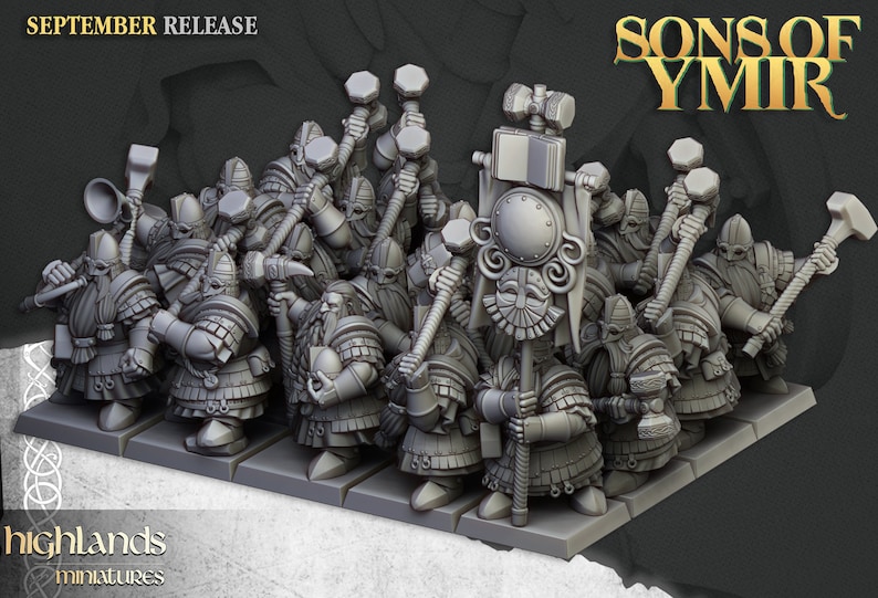 Sons of Ymir - Dwarven Kingsguard Unit by Highlands Miniatures - Etsy