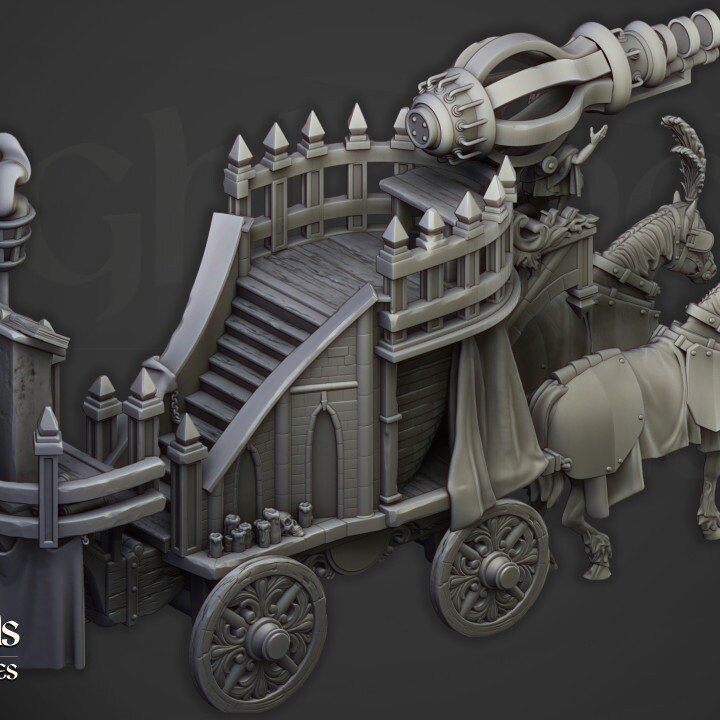 Arcane Cannon on Chariot by Highlands Miniatures - Etsy