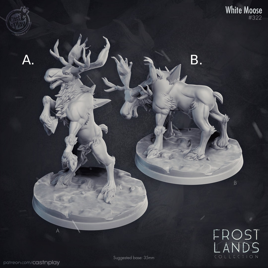 White Moose Cast N Play Frostlands Miniature imprimée en 3D - Etsy France