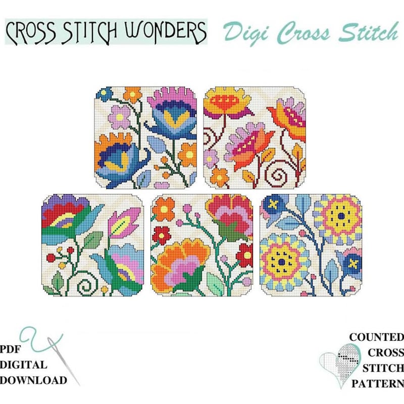 Cross Stitch Coaster - Etsy