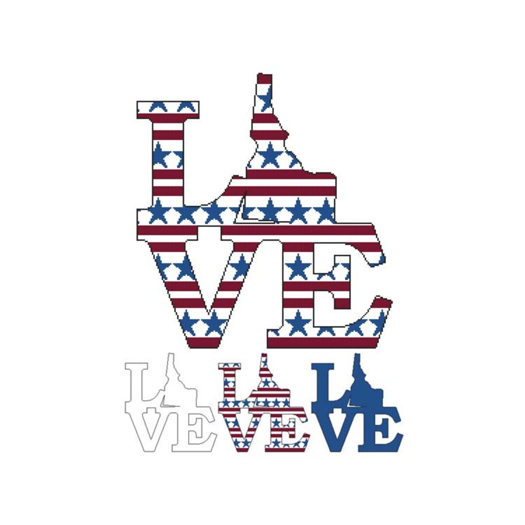 IDAHO ~ Patriotic State Love Map ~ Counted Cross Stitch PDF Pattern - Etsy