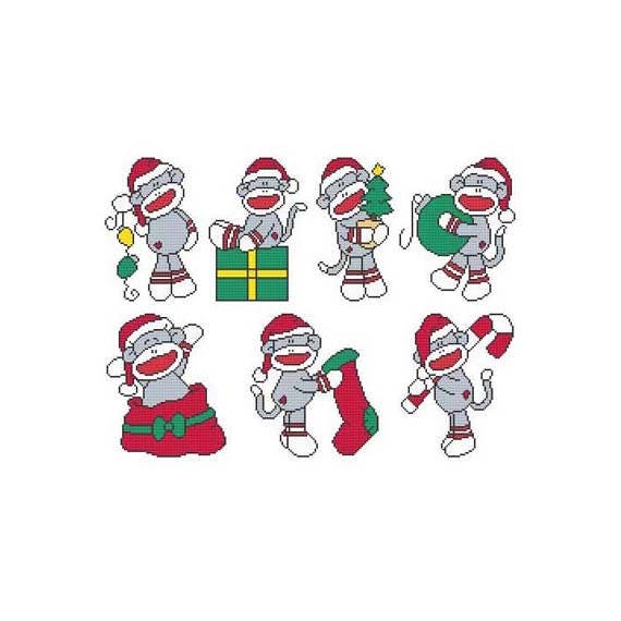 Christmas Sock Monkey Clipart