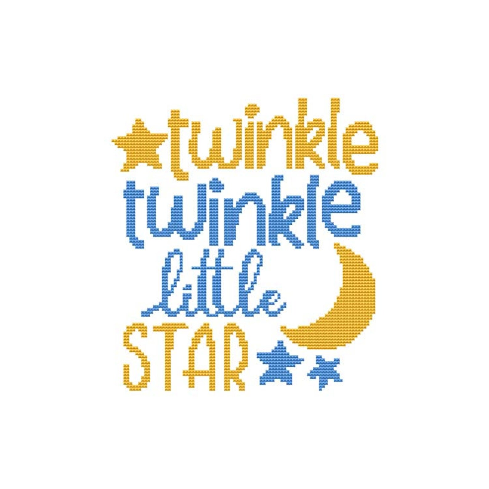 A Nursery Rhyme Twinkle Twinkle Little Star Counted Cross - Etsy