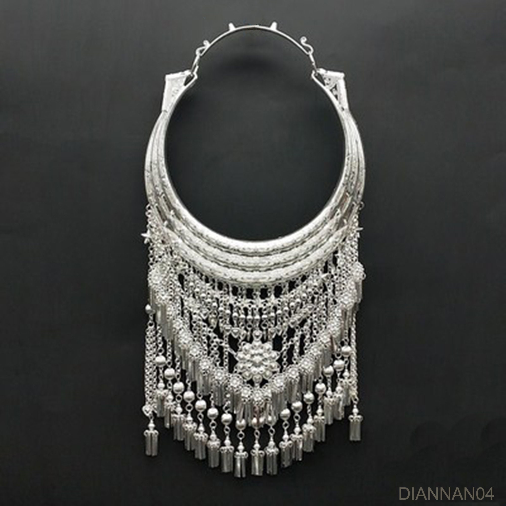 Hmong Silver NecklaceVintage Circle designMiao Silver | Etsy