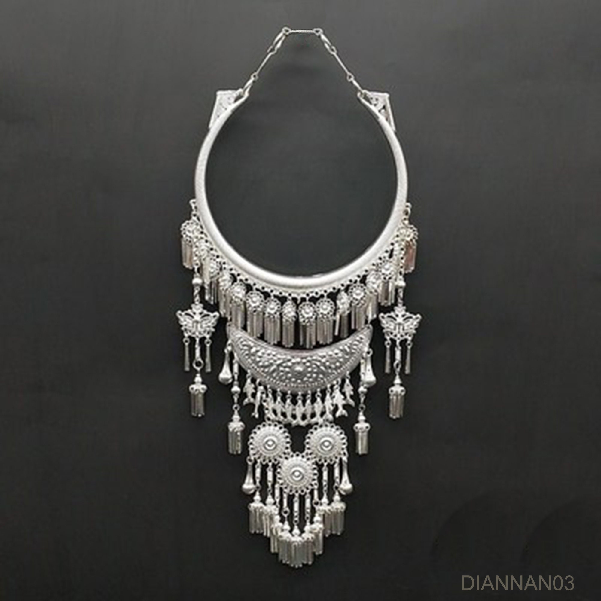 Hmong Silver NecklaceVintage Circle designMiao Silver | Etsy