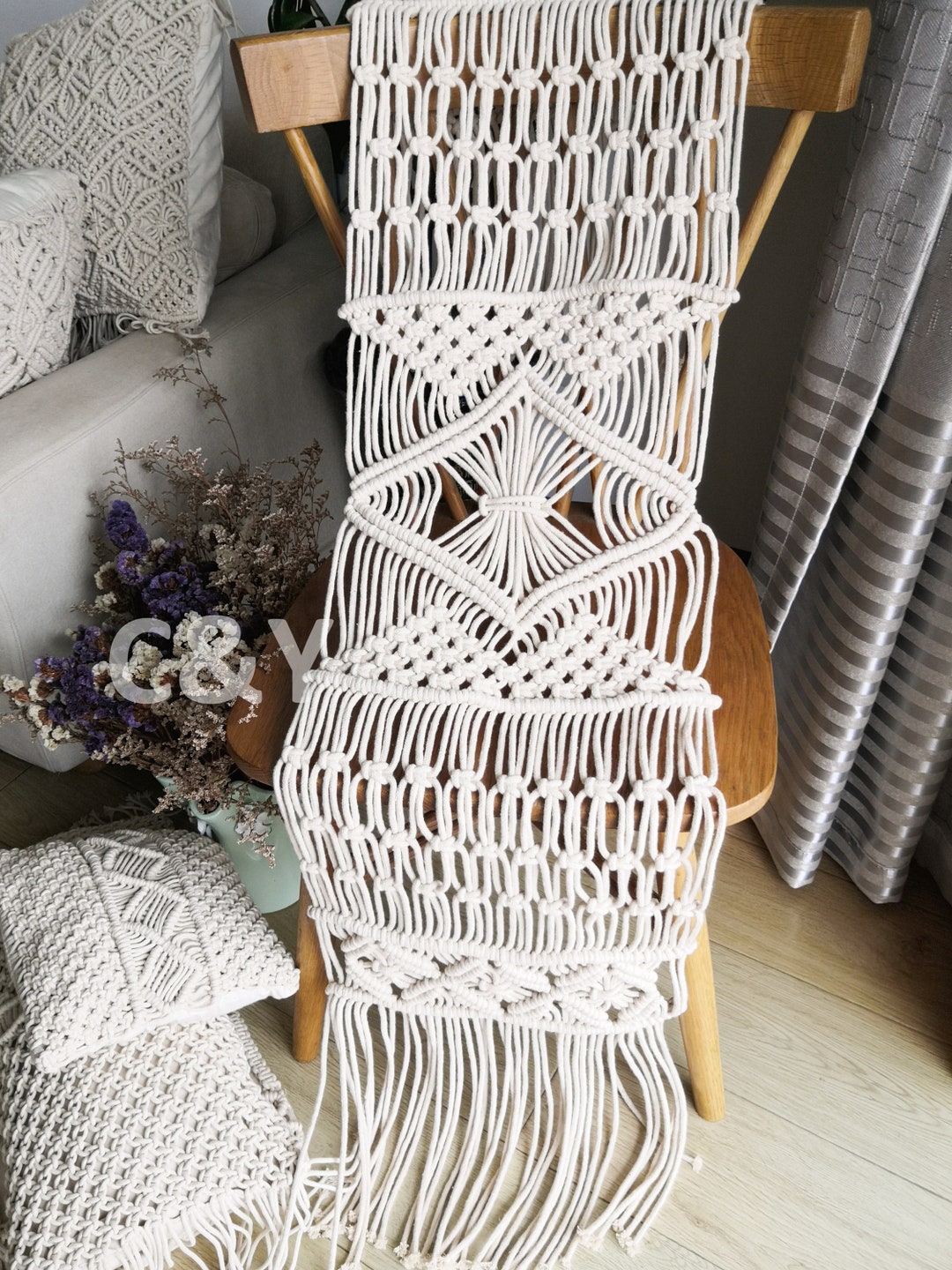 Macrame Table Runner,handmade Wedding Decor,bohemian Natural Living ...