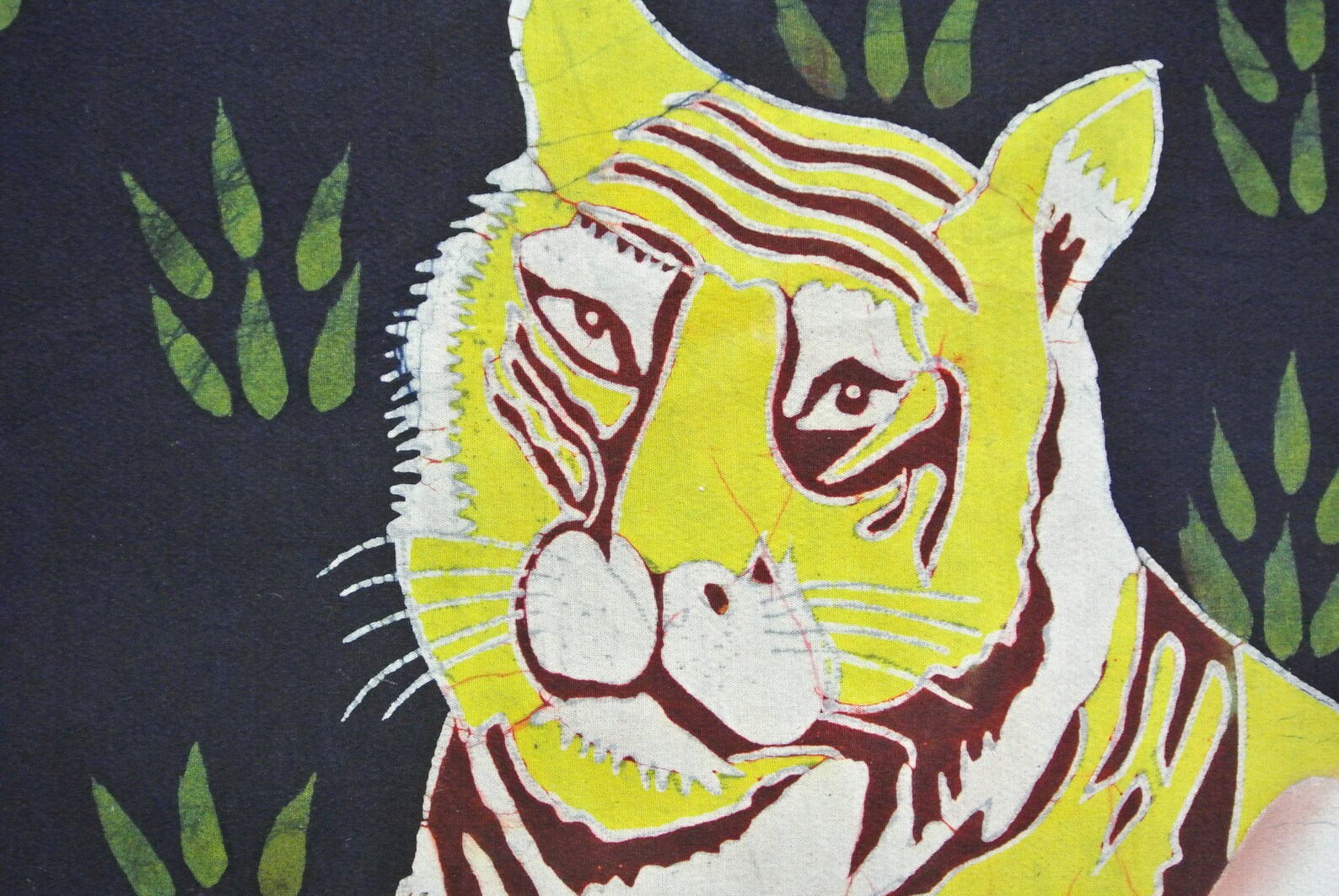 Vintage batik Painting Tapestrythe Tiger Ladygood Luck | Etsy