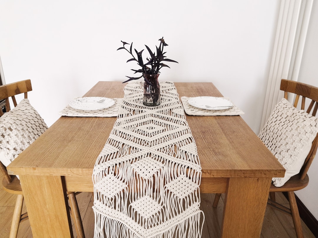Macramé,bohemian Table Runner,xx-tral Long Handmade Weddings, Ceremonies, and Events, Boho Home ...
