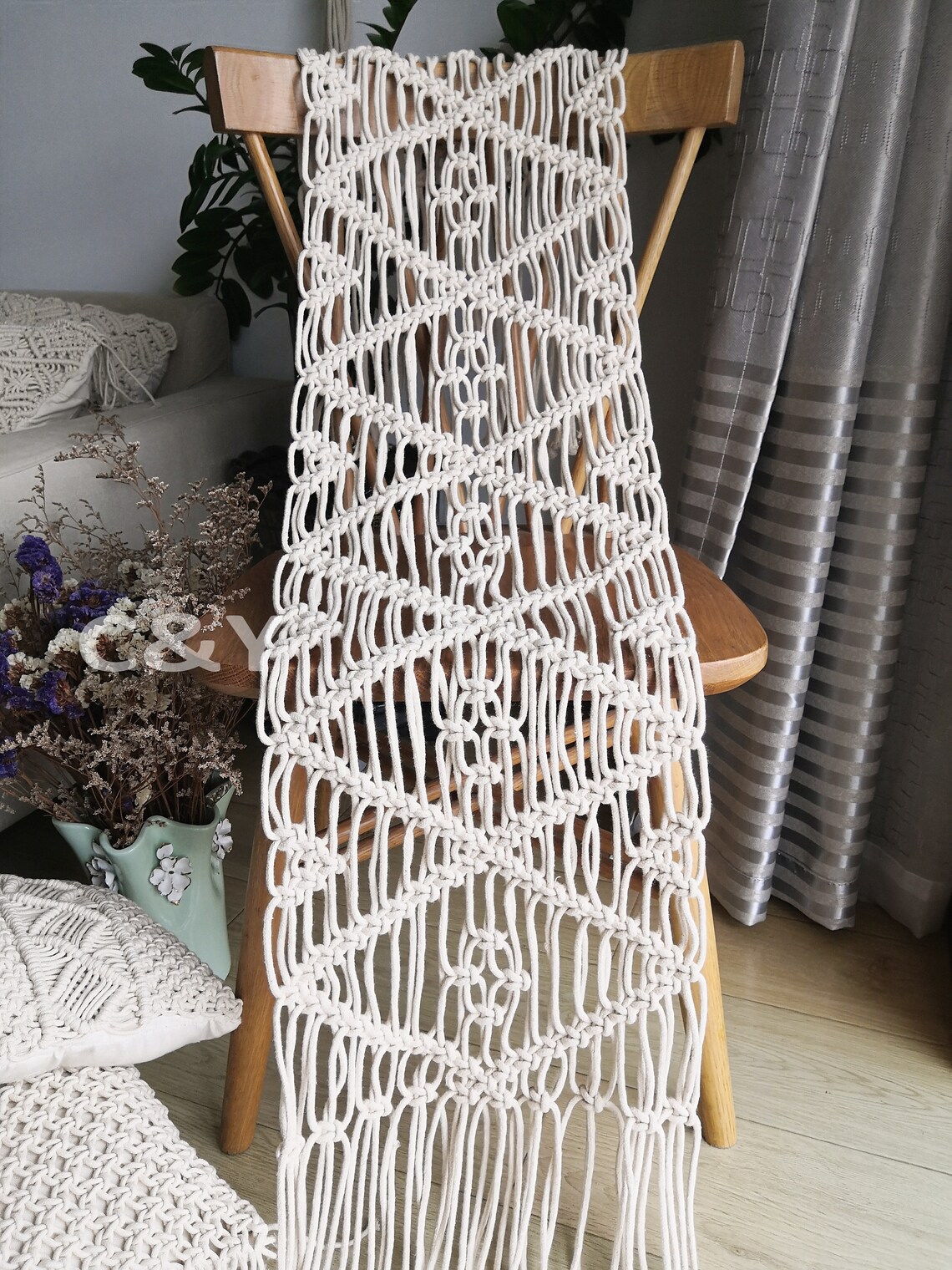 Macrame Table Runner,handmade Wedding Decor,bohemian Natural Living ...