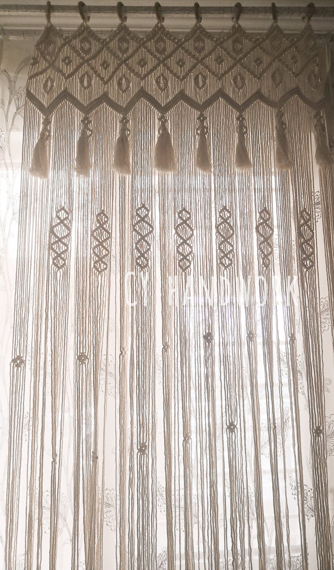 Handmade Macrame Long Crochet Mural Curtain Rustic,wall Hanging,modern ...