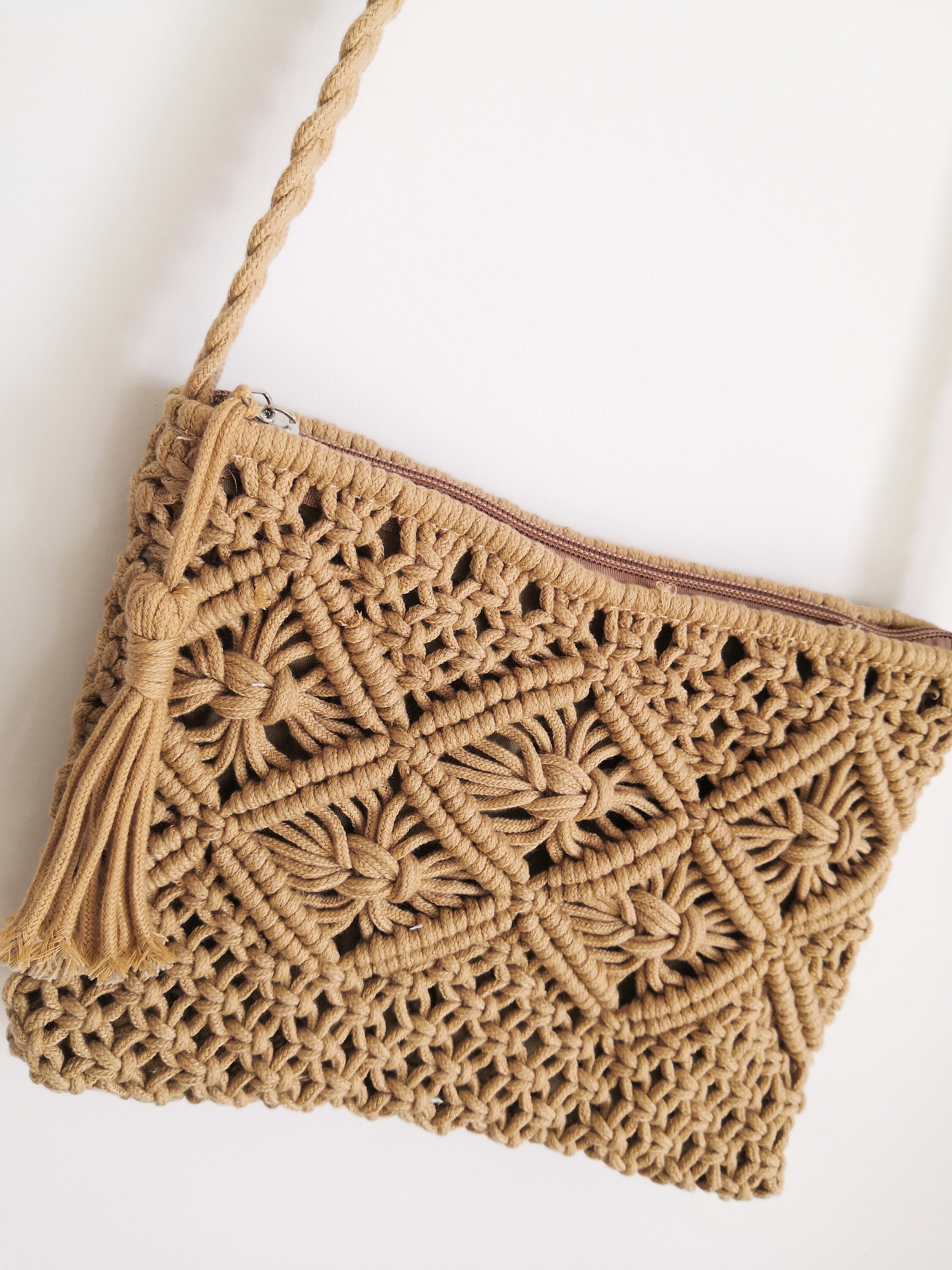 Casual Macrame Shoulder Bagbohosummer Bagcrochet Handmade2 - Etsy