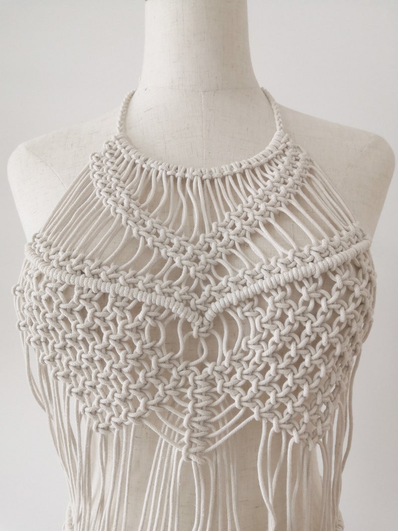 Macrame Dress Hand Made-long Fringe Sleeveless Boho Chic - Etsy