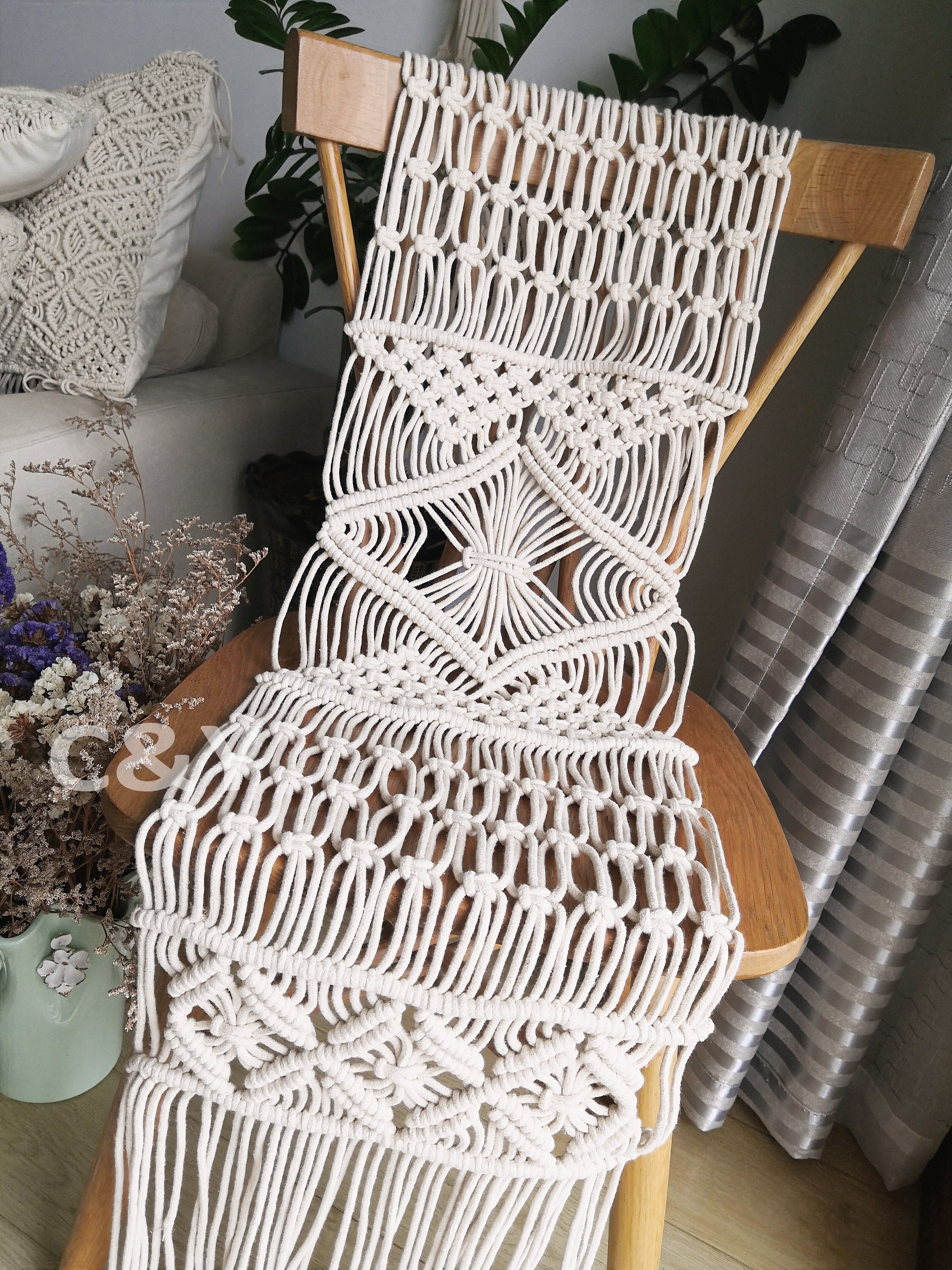 Macrame Table RunnerHandmade Wedding DecorBohemian Natural | Etsy