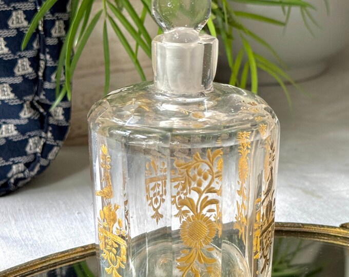 Antique French Late 18th Century Perfume Bottle Cut Blown & Gilded ...