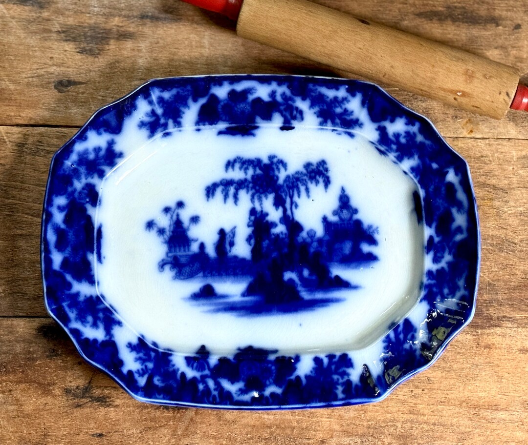 Antique J & G Alcock SCINDE Platter Flow Blue Made in - Etsy