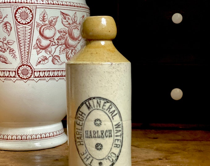 Antique HARLECH Mineral Water Co. Stone Stout Beer Bottle North Wales ...