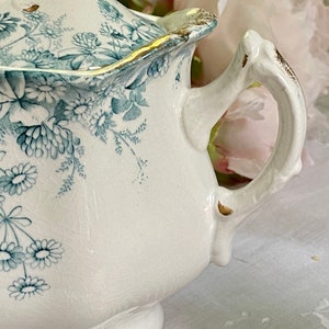 Antique Alfred Meakin GRANGE Aqua Green Daisy Flowers Transferware ...