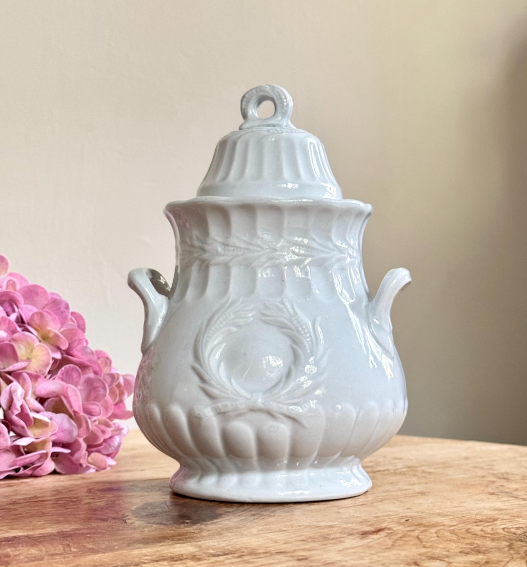 Antique Ironstone Victor Shape Sugar Canister Jar Crock F. Jones & Co ...