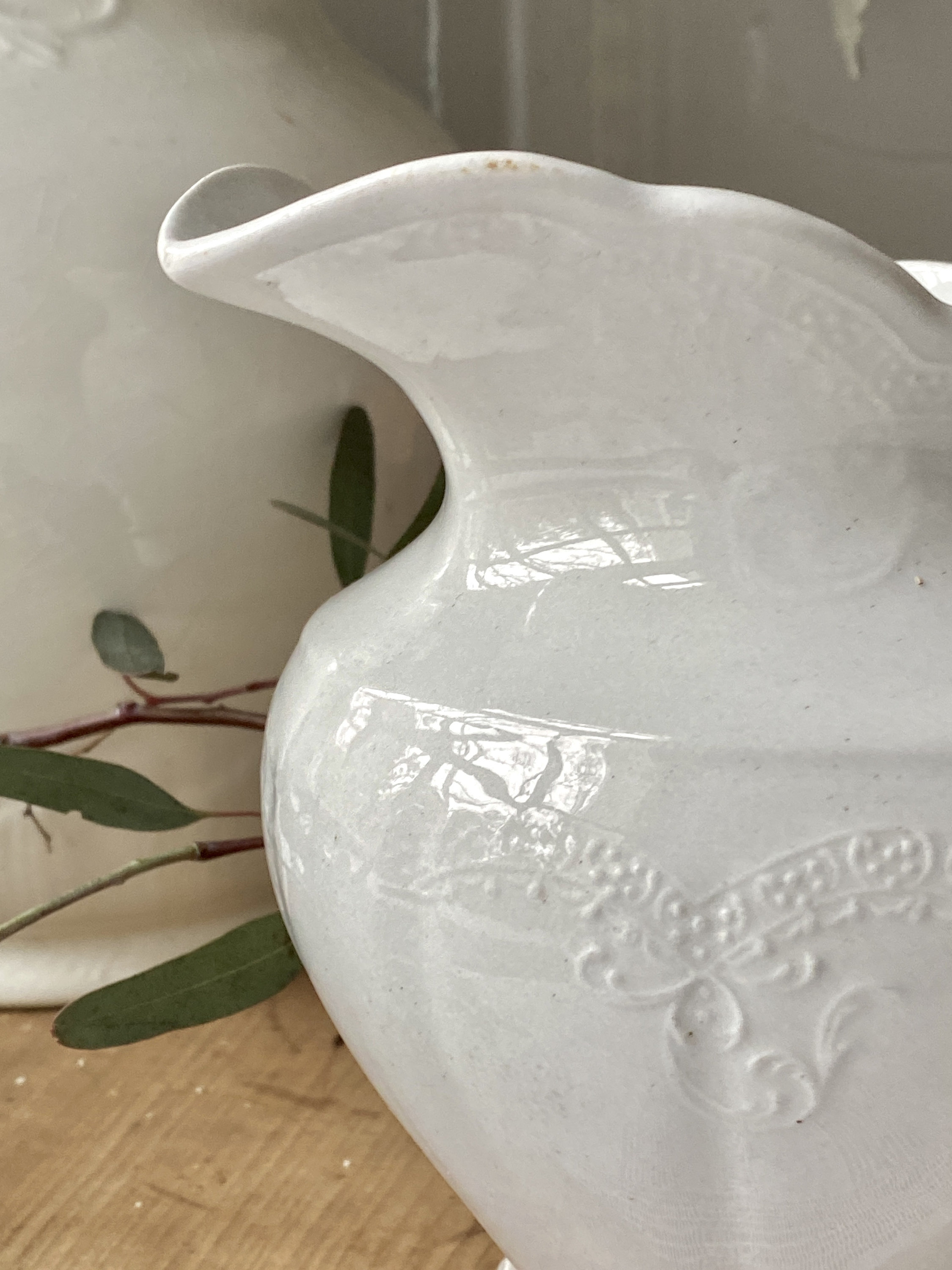 Antique Ironstone Embossed Jug Scrolls Pearls Pitcher Globe - Etsy