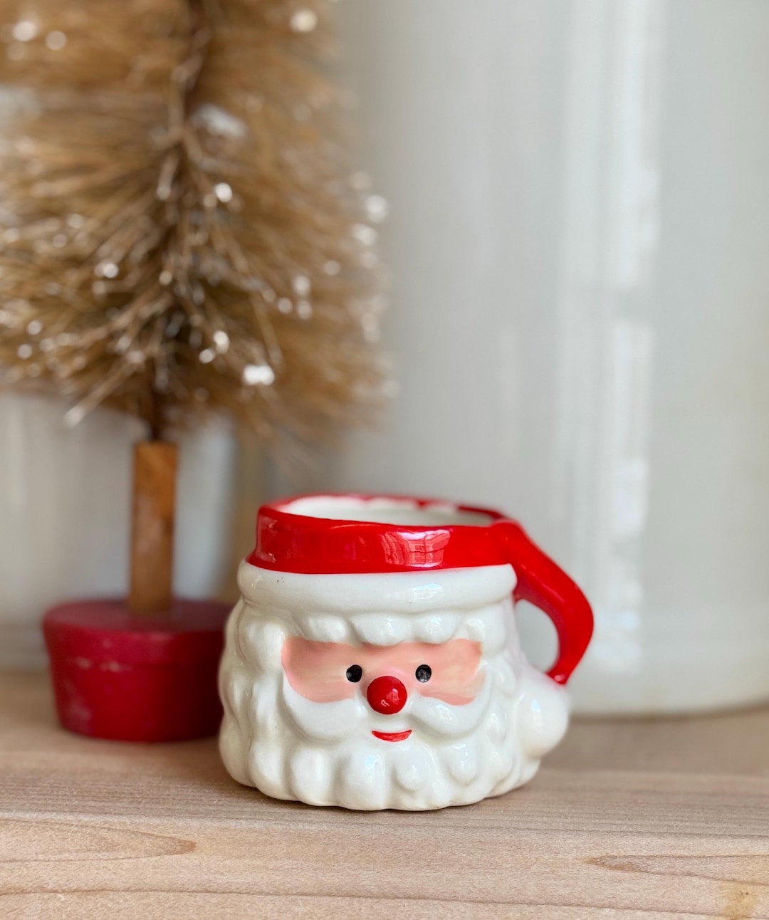Vintage Mini Santa Face Mug Christmas Happy Smiling Fluffy Beard - Etsy