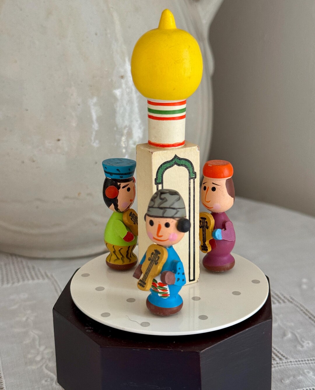 Schmid Wood Dancing Musicians Music Box Spinning If I Were A Rich Man ...