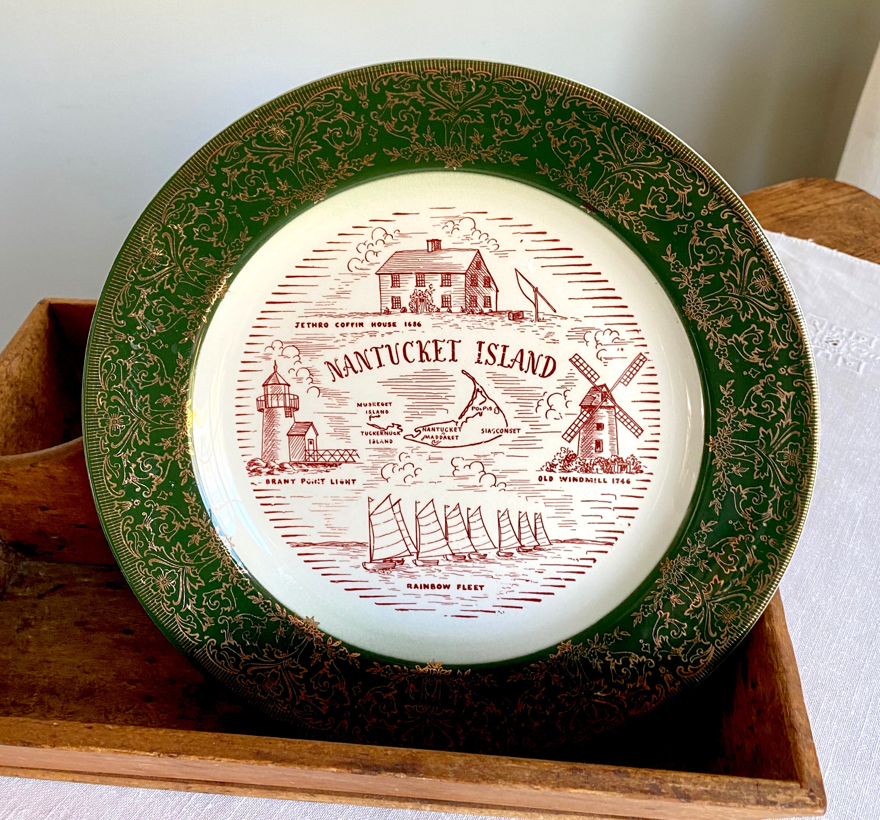 Vintage Nantucket Island Souvenir Plate Massachusetts Cape Cod - Etsy