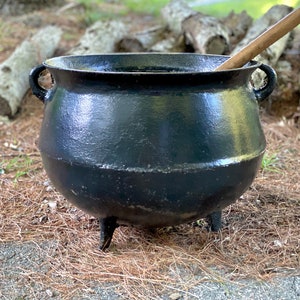 Antique Extra Large Black Cast Iron Cauldron With Handles Primitive ...