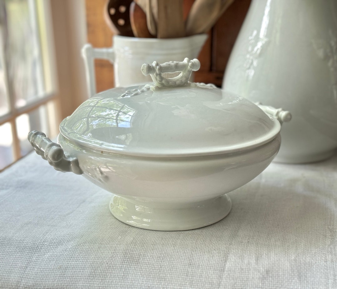 Antique John Maddock & Sons White Ironstone Tureen With Lid 19th ...