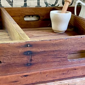 Large Antique Wood Harvest Sorting Box Tray Rectangle Farmhouse Table ...