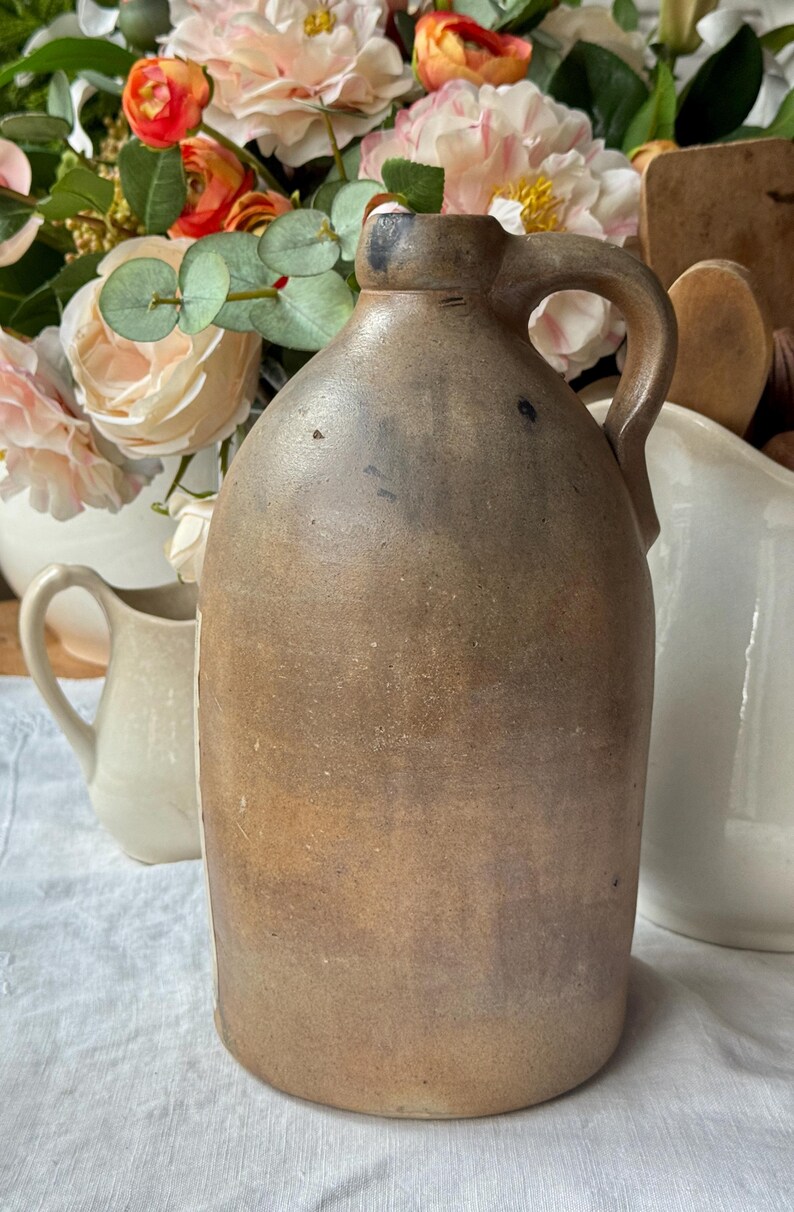 Antique Hennessey Brandy Stoneware Pottery Bottle Whiskey Jug Salt ...