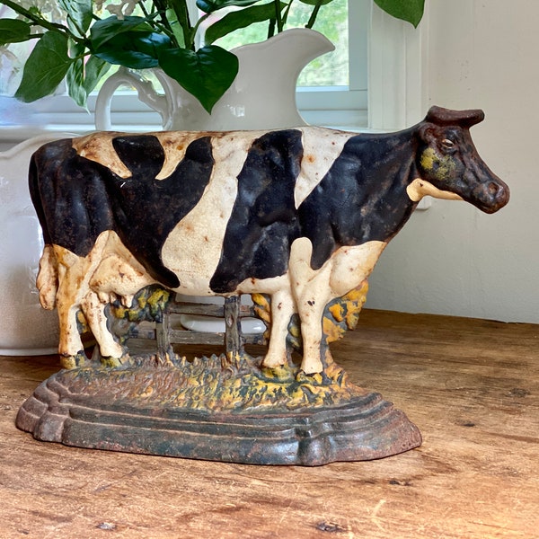 Antique Cast Iron Cow Doorstop - Etsy