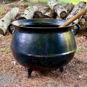Antique Extra Large Black Cast Iron Cauldron With Handles Primitive ...