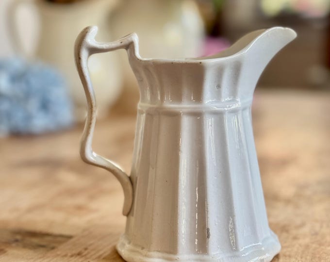 Antique Ironstone Pitcher Jug Small: Fluted Pearl J Wedgwood, 1850s ...