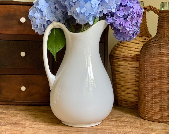 Antique Ironstone Pottery Ewer JUG Water Pitcher J & G Meakin ...