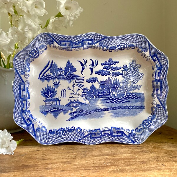 Blue Willow Platter - Etsy