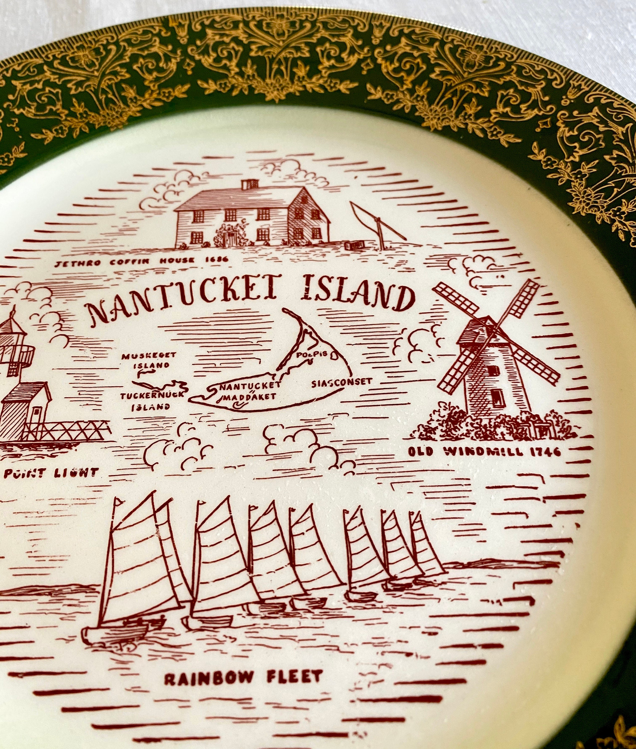 Vintage Nantucket Island Souvenir Plate Massachusetts Cape Cod | Etsy