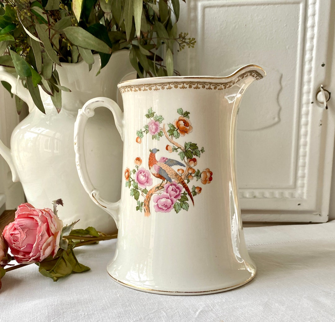 Antique Johnson Brothers THE MADRAS Large Ironstone Pitcher Jug Asiatic ...