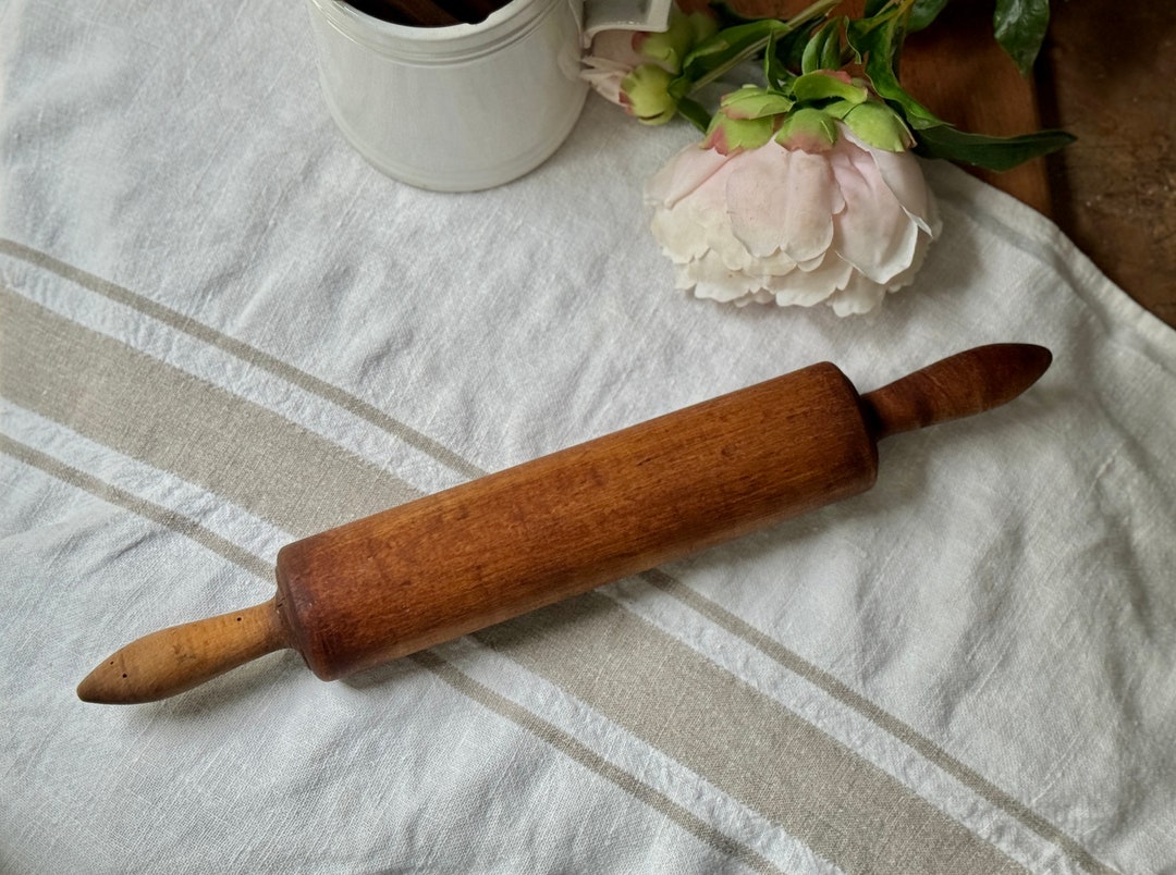 Antique Wood Rolling Pin Solid One Piece Cooks Tool Primitive Farmhouse ...