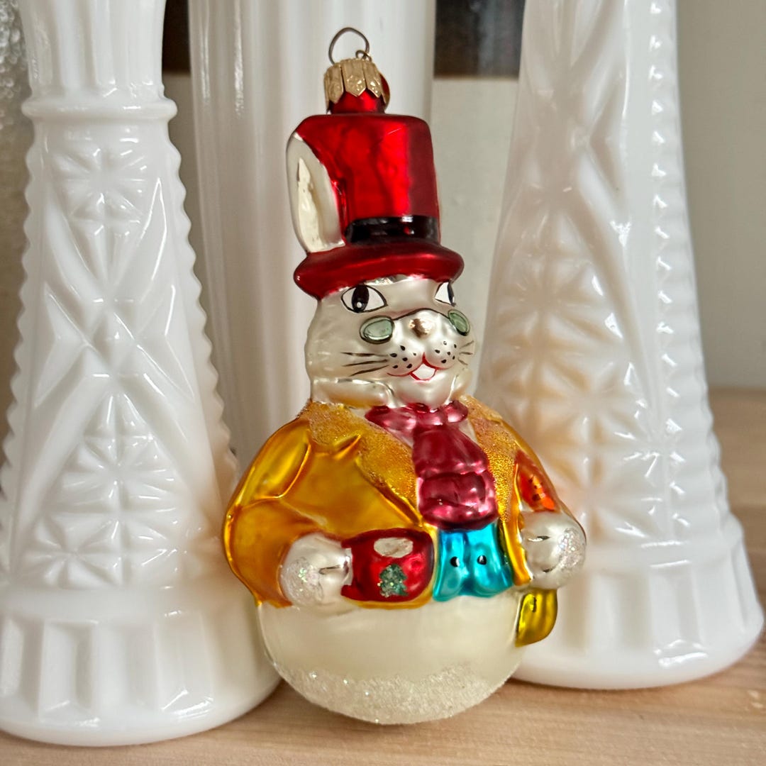 Vintage Christopher Radko Roly Poly Wabbit Wobbles Easter Bunny Rabbit ...