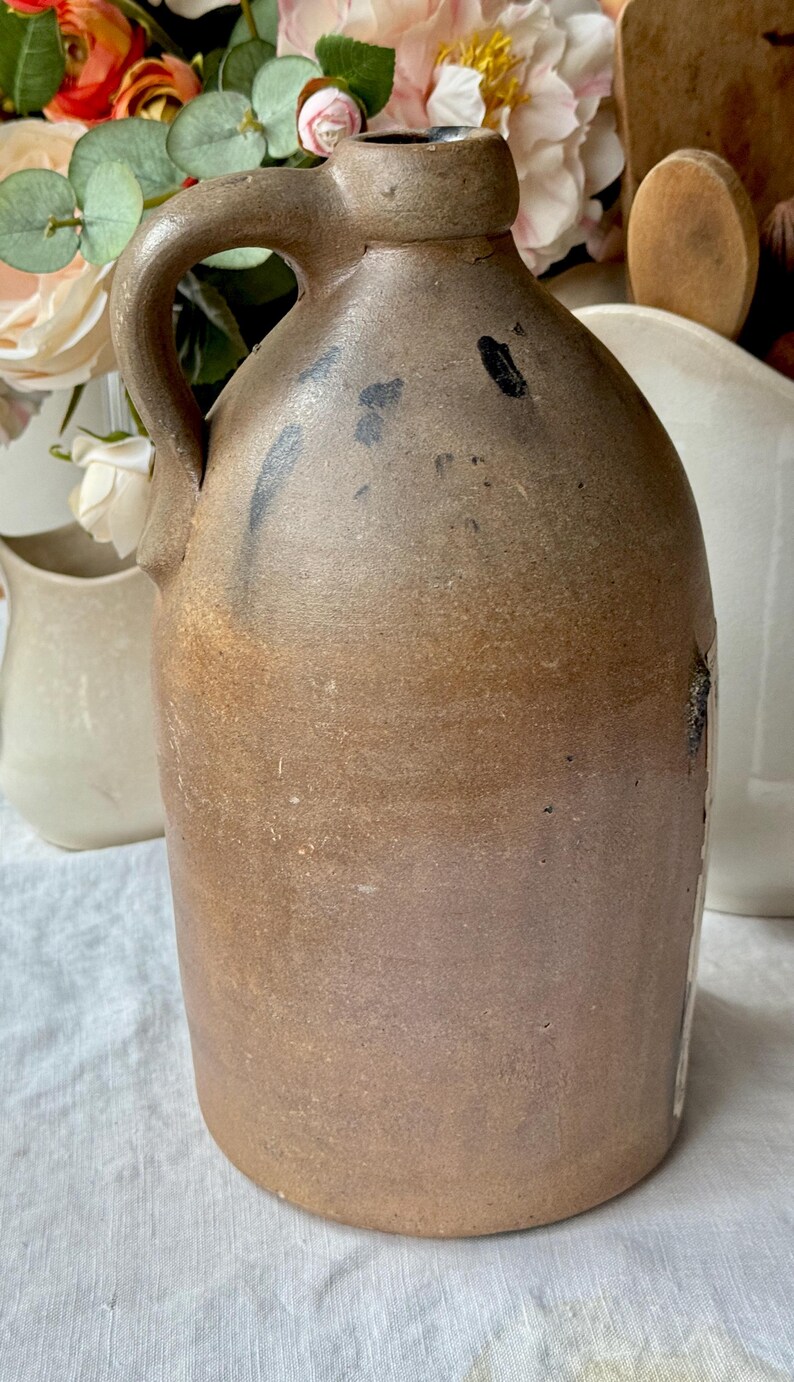 Antique Hennessey Brandy Stoneware Pottery Bottle Whiskey Jug Salt ...
