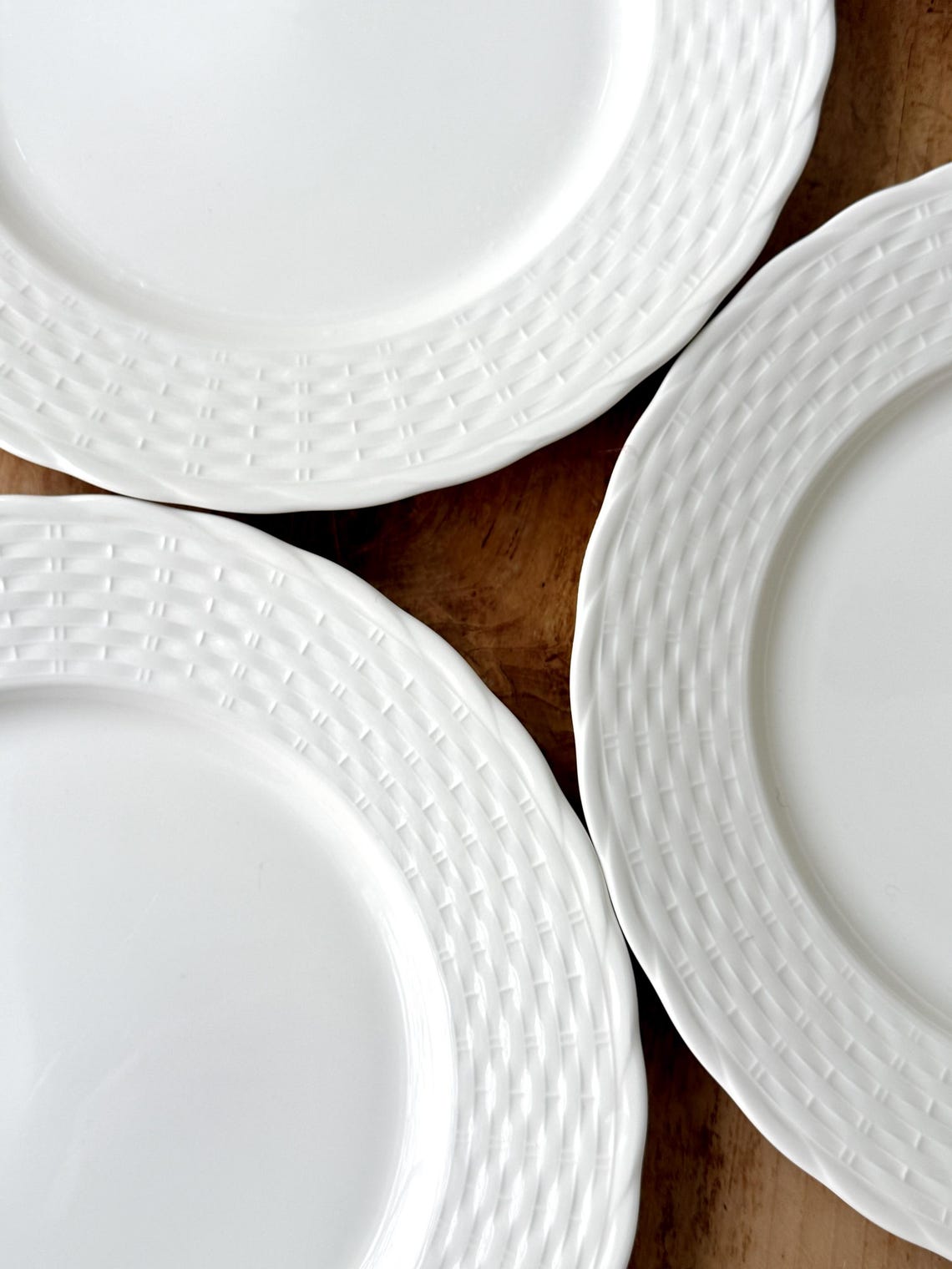 Vintage Nikko Wicker White Ironstone Dinner Plates Nantucket Basket Set ...