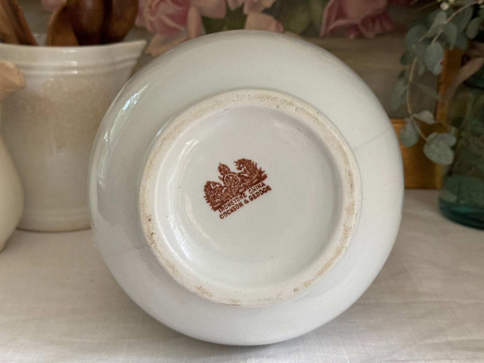 Antique Victorian English Ironstone Milk Pitcher Jug Cockson & Chetwynd ...