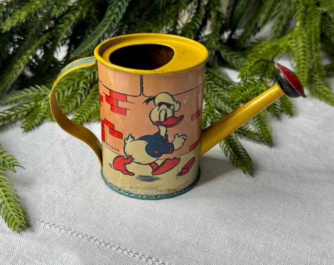 Vintage Ohio ART 1938 Walt Disney Donald Duck Tin Toy Watering Can - Etsy