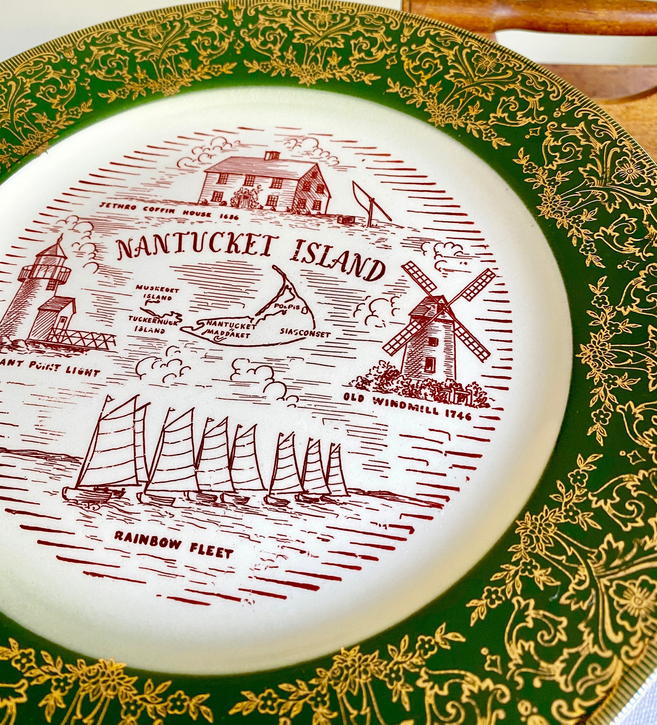 Vintage Nantucket Island Souvenir Plate Massachusetts Cape Cod - Etsy