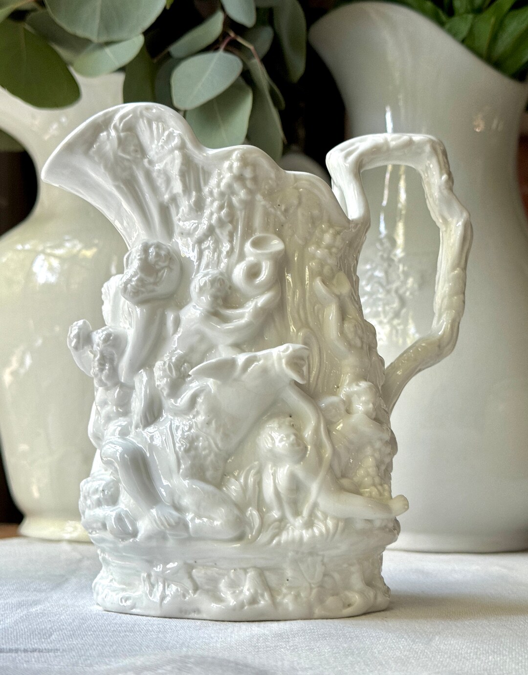 Antique Victorian England Copeland & Garrett Relief Pitcher JUG 19th ...