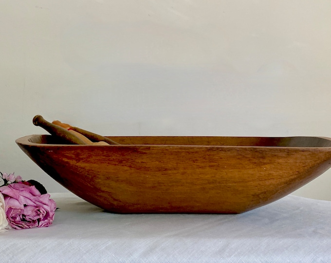 Vintage Large Wood Trencher Treen Rectangle Dough Bowl Primitive ...