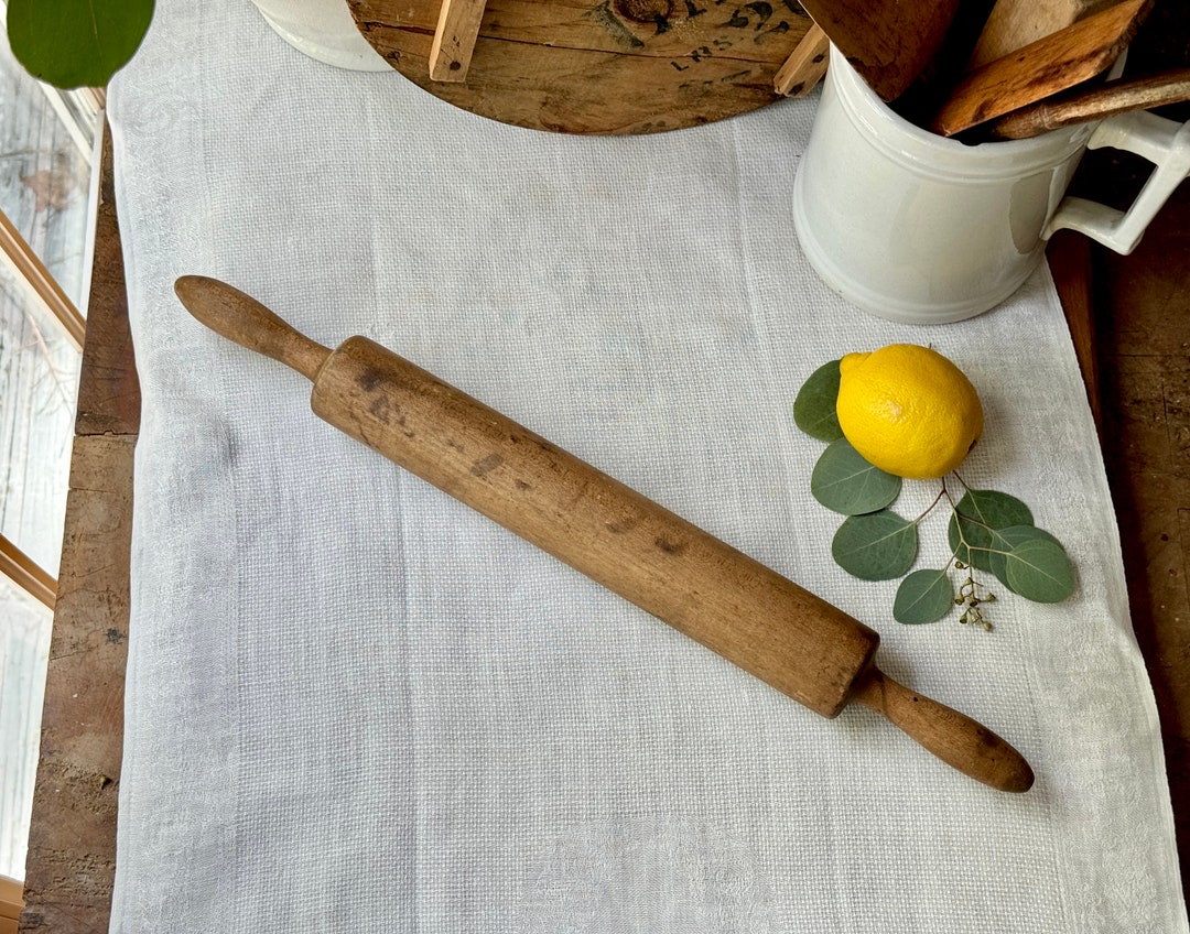 Antique One Piece Wood Rolling Pin Cooks Tool Primitive Farmhouse ...